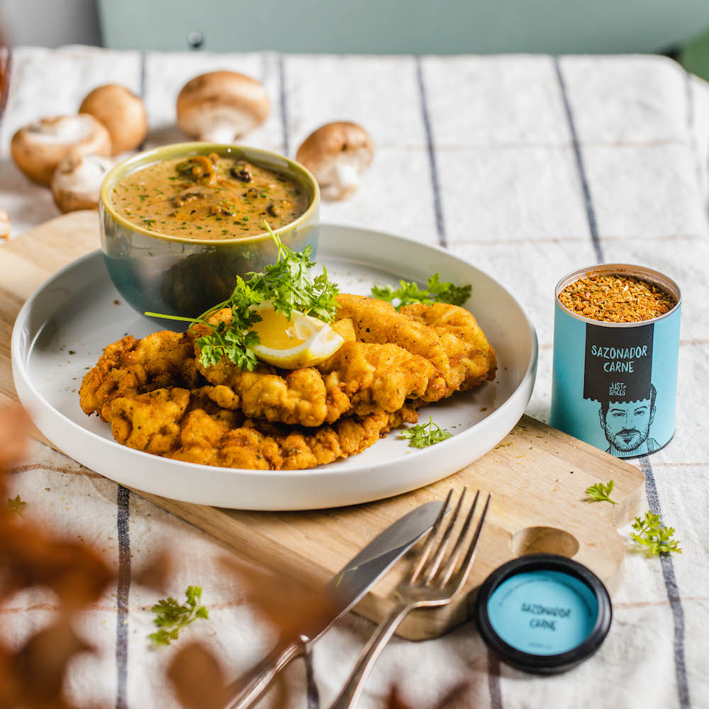 Schnitzel con salsa de setas | Receta | JUST SPICES