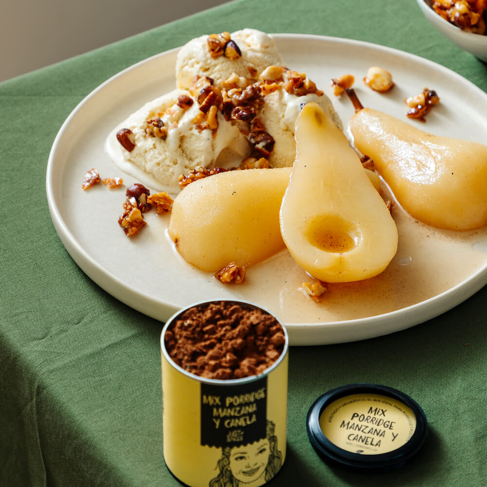 Peras asadas con helado | Receta | JUST SPICES