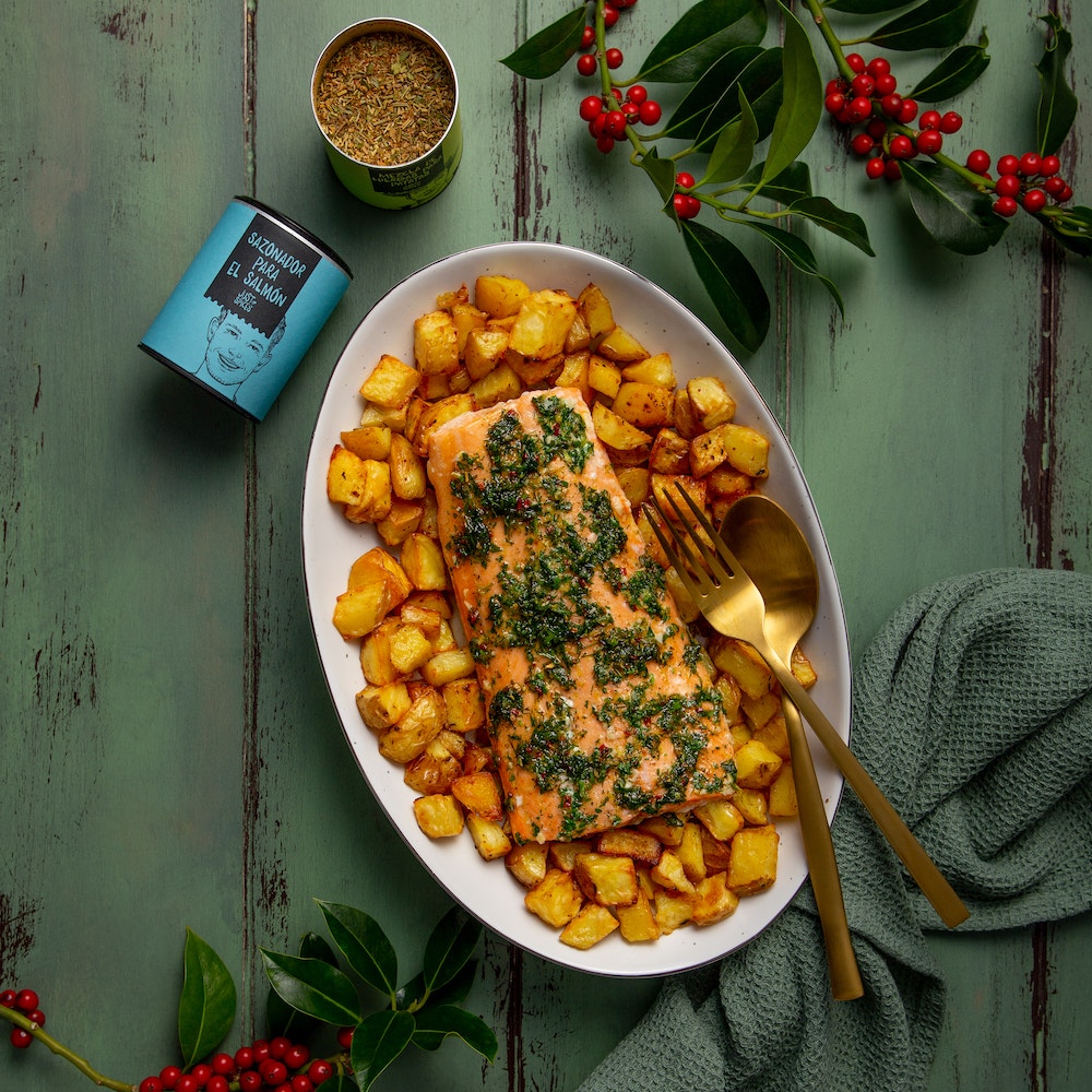 Salmón al horno con patatas | Receta | JUST SPICES