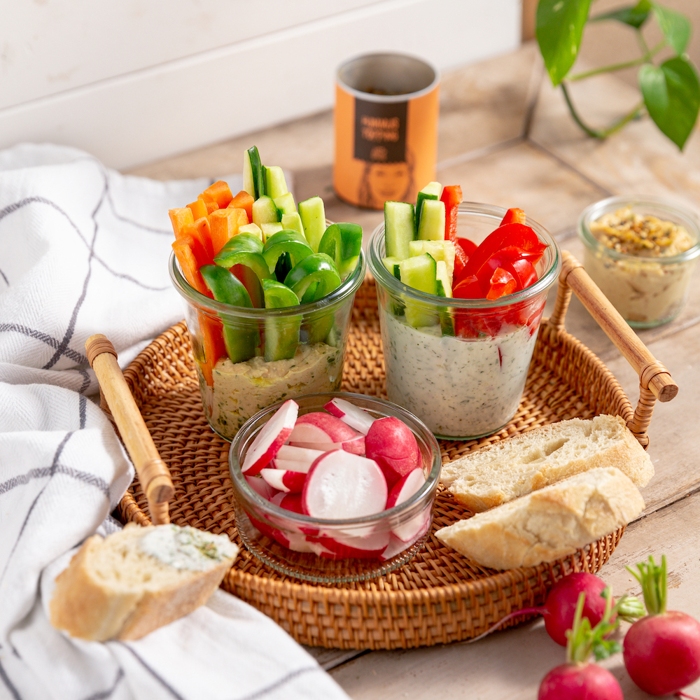 Snack de verduras y hummus | Receta | JUST SPICES